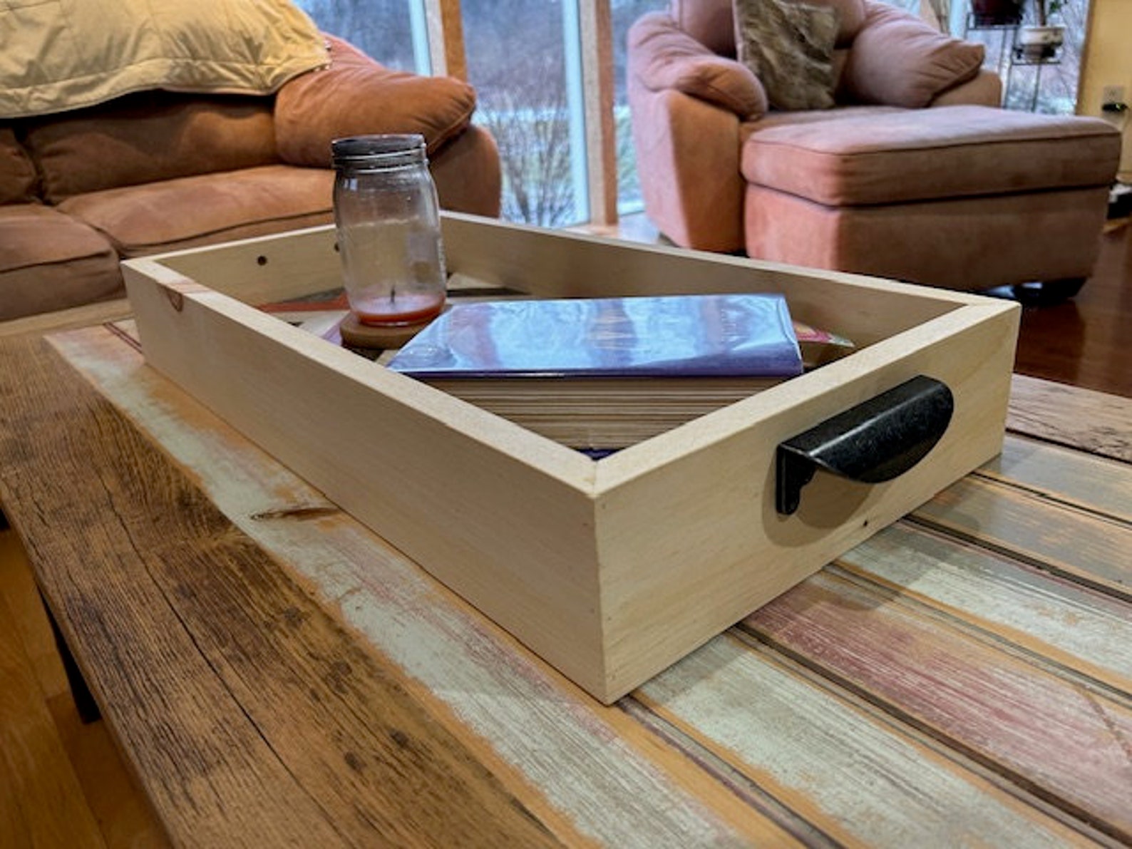 Rustic Wood Quilt Serving Tray - Etsy
