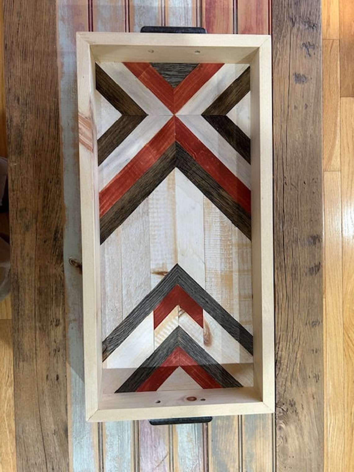 Rustic Wood Quilt Serving Tray - Etsy