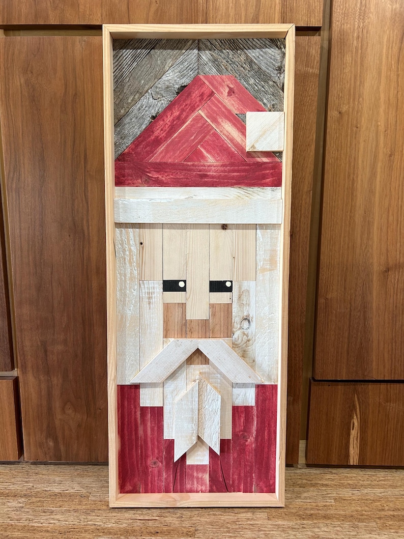 Santa Reclaimed Wood Decoration - Etsy