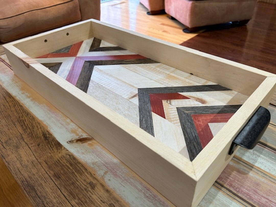 Rustic Wood Quilt Serving Tray - Etsy