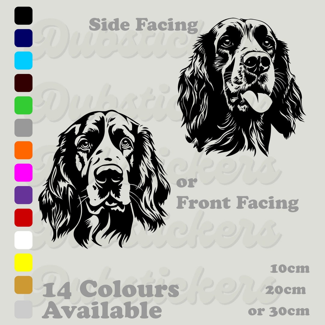 English Setter Dog Head Decal Vanlife Campervan Car Decal Sticker Vinyl ...