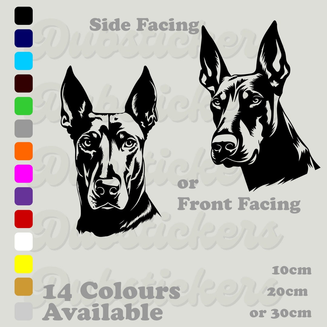 Doberman Dog Head Decal Vanlife Campervan Car Decal Sticker Vinyl ...