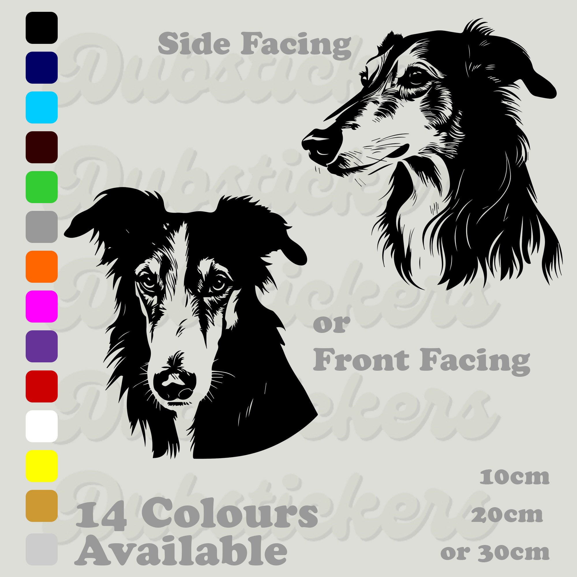 Borzoi Dog Head Decal Vanlife Campervan Car Decal Sticker Vinyl Sticker ...