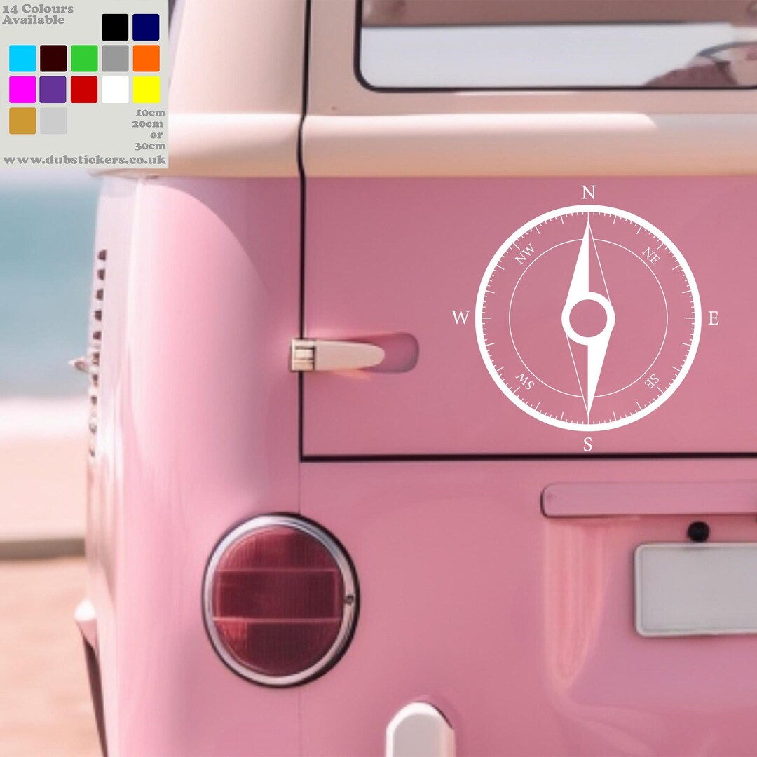 Compass Decal Waterproof Vinyl Sticker for Campervan Car Window ...