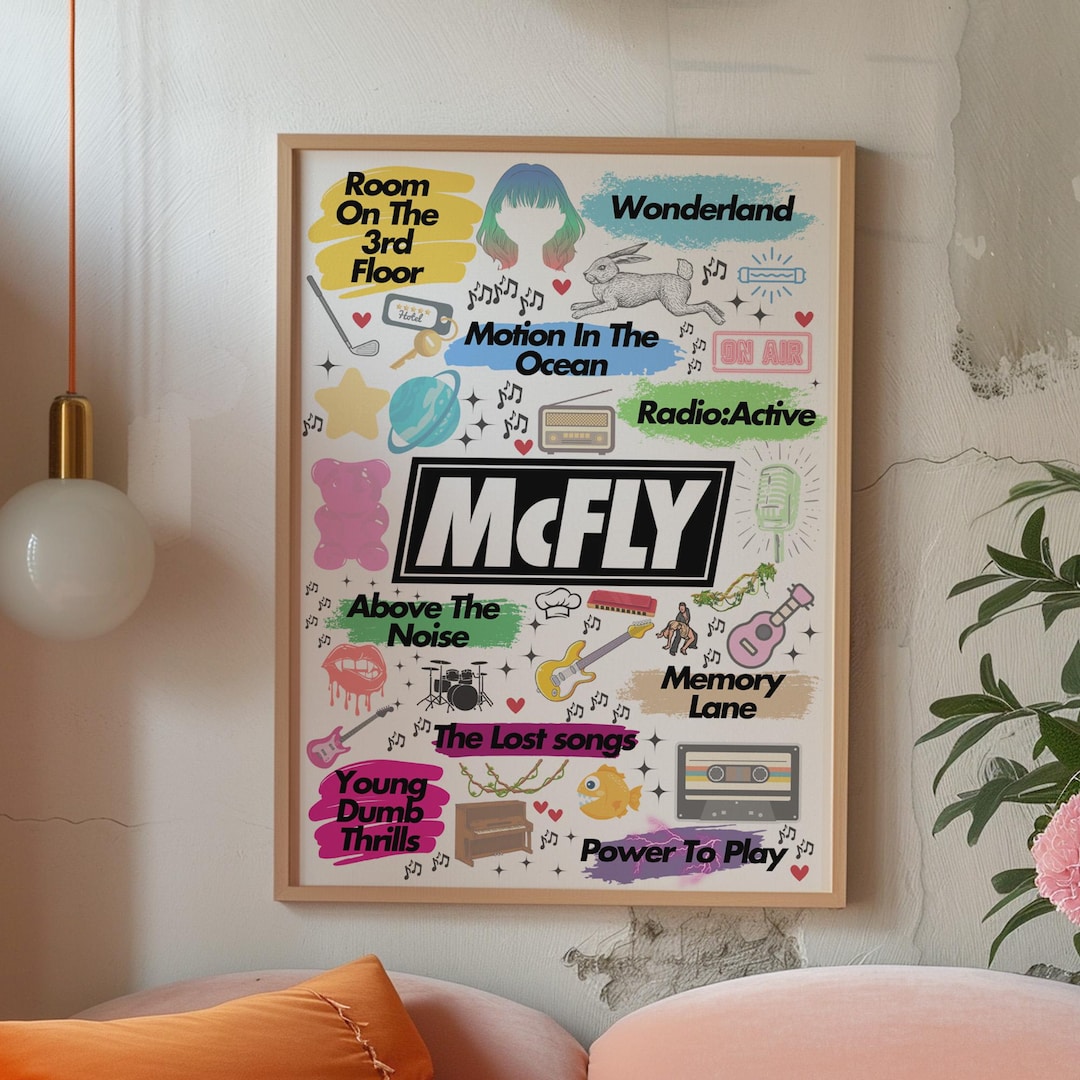 Mcfly Album Poster - Iconic Quotes & Song Titles Wall Art - Music Lover ...