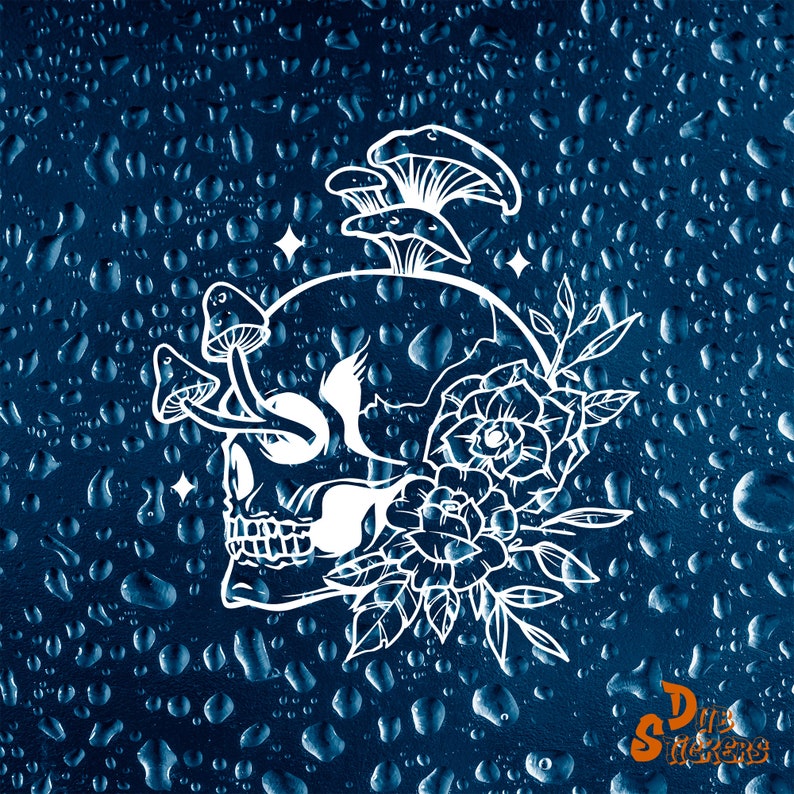 Skull With Flowers Sticker Campervan Window Decal Vinyl - Etsy
