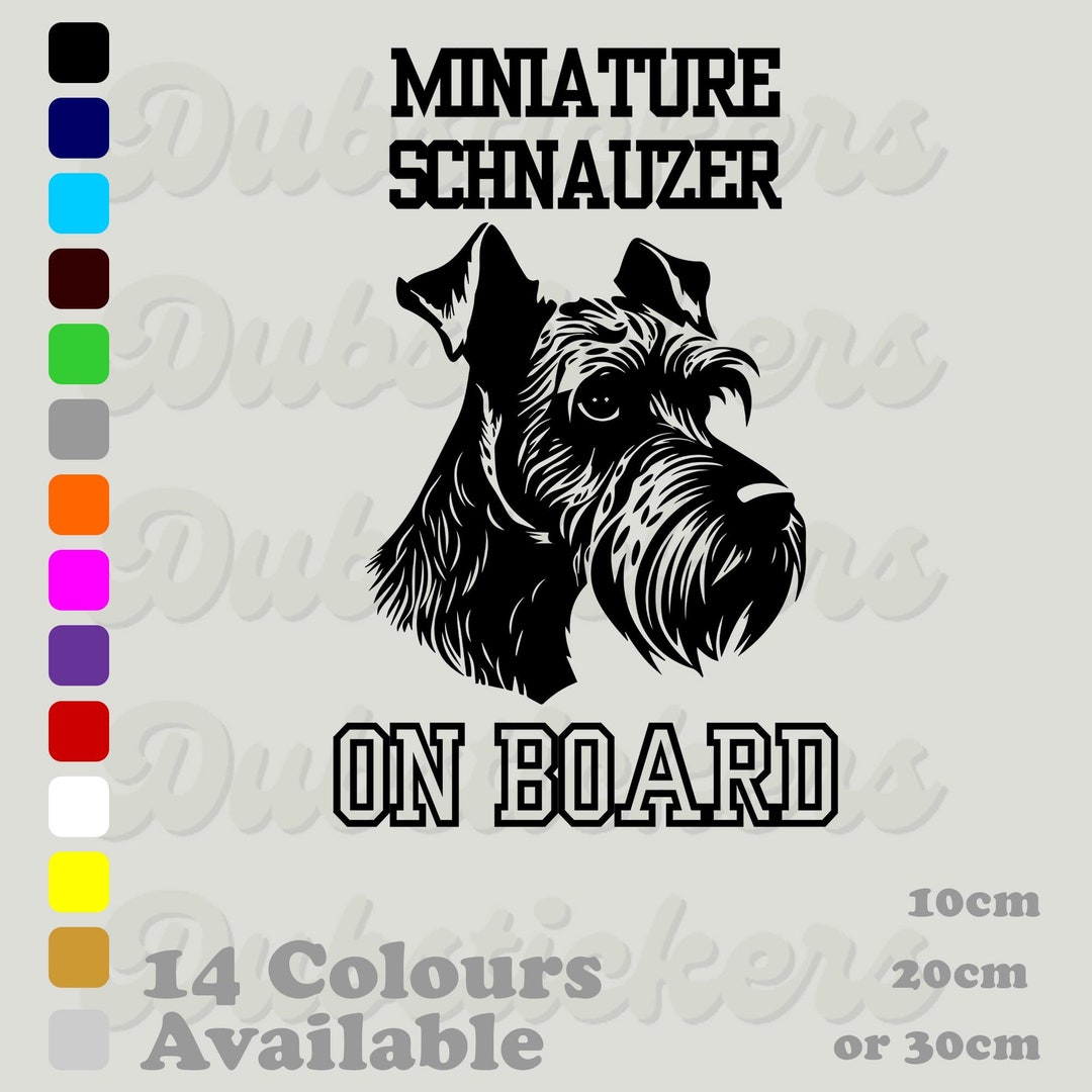 Miniature Schnauzer on Board Decal Waterproof Campervan Car Decal ...