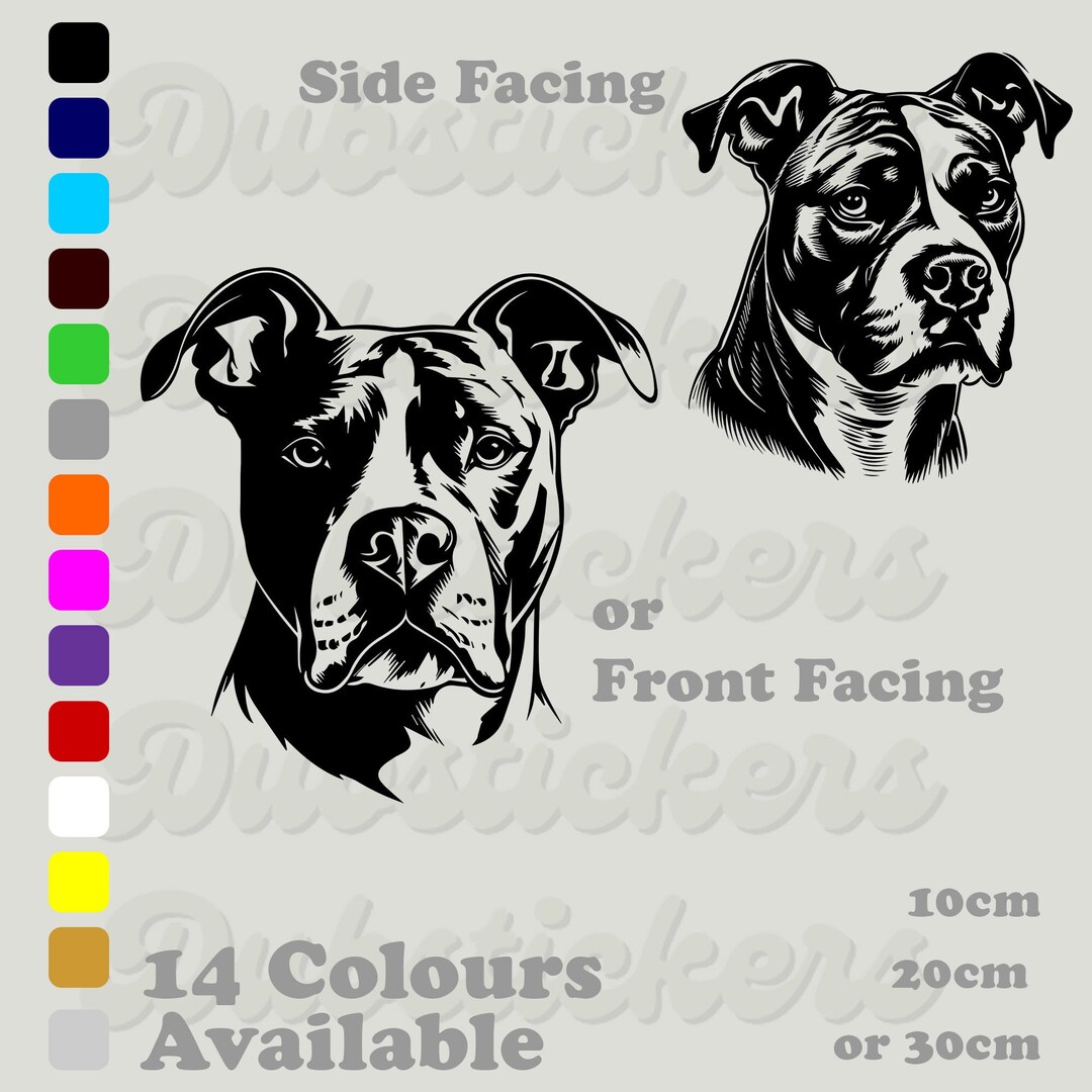 American Staffordshire Terrier Dog Head Decal Vanlife Campervan Car ...