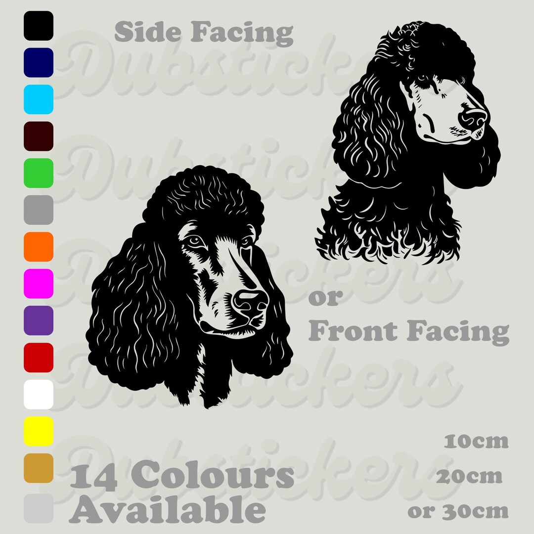 Standard Poodle Decal Dog Head Sticker Vanlife Campervan Car Decal ...