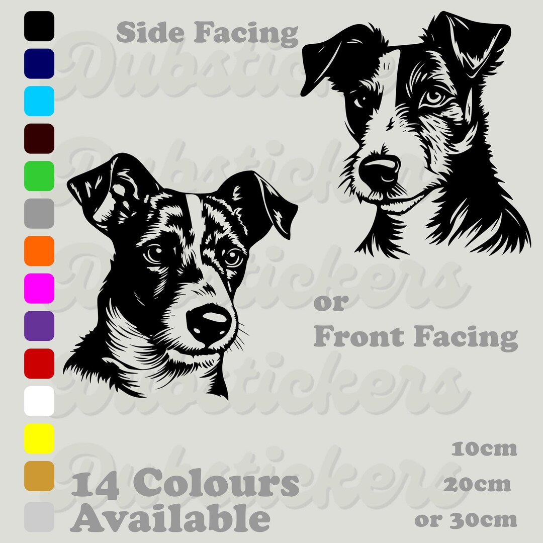 Jack Russel Terrier Decal Dog Head Vinyl Sticker Car Window Car Bumper ...