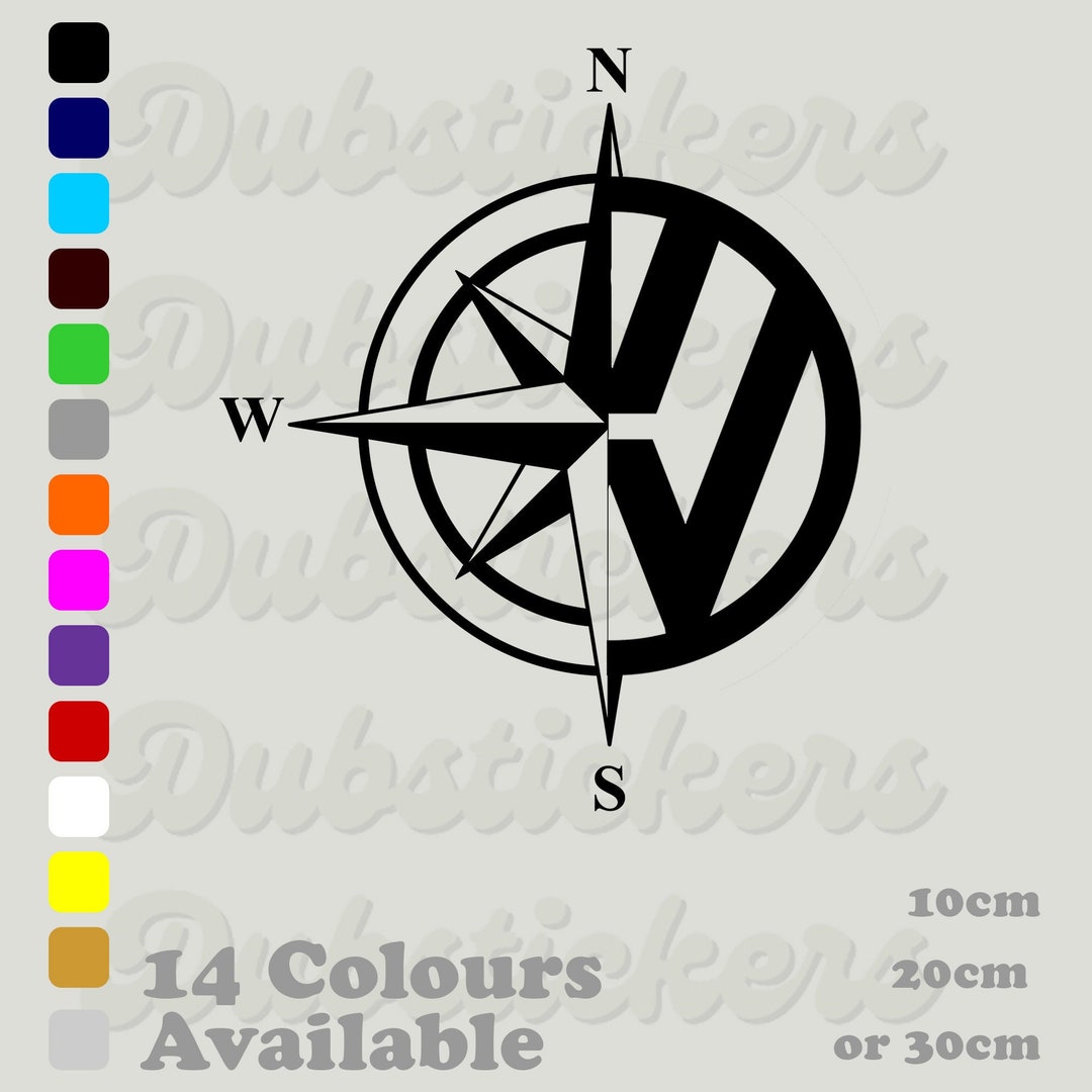 Half Compass Half Vdub Decal Vanlife Campervan Car Decal Sticker Vinyl ...
