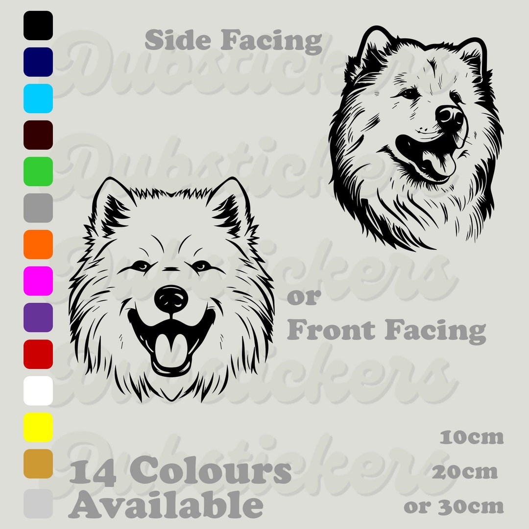 Samoyed Dog Head Decal Vanlife Campervan Car Decal Sticker Vinyl ...