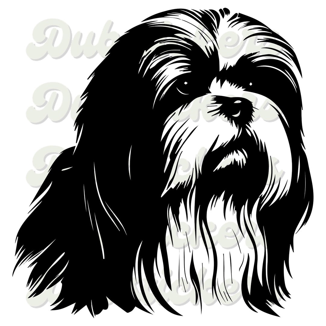 Lhasa Apso Dog Head Vinyl Waterproof Sticker Car Window Walls Vinyl ...