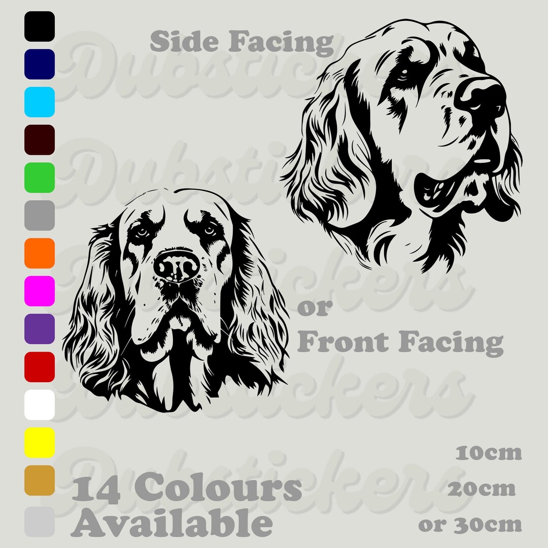 Clumber Spaniel Decal Dog Head Sticker Dog on Board Campervan Car ...