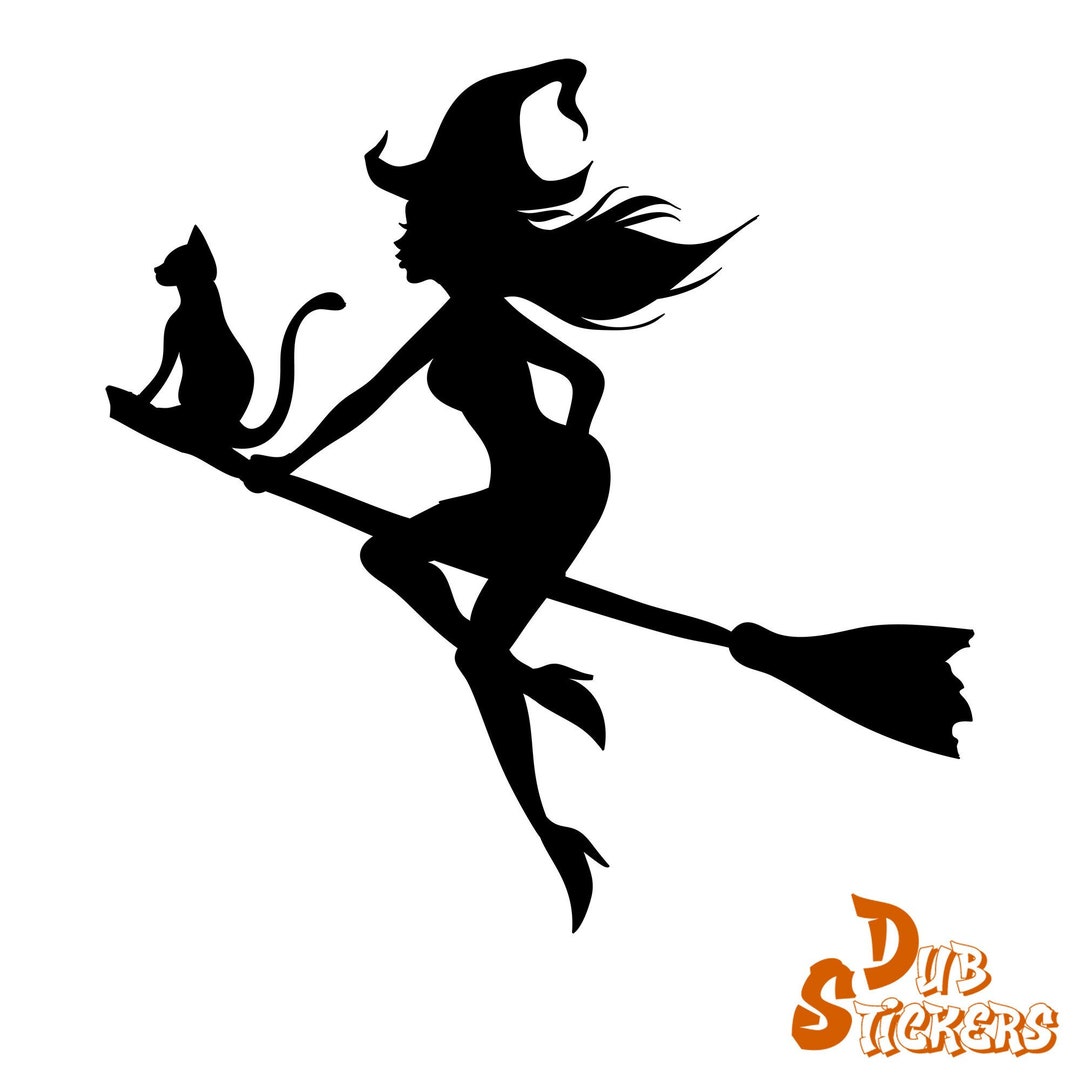 Witch on Broomstick Sticker ~ Campervan ~ Window Decal ~ Vinyl Sticker ...