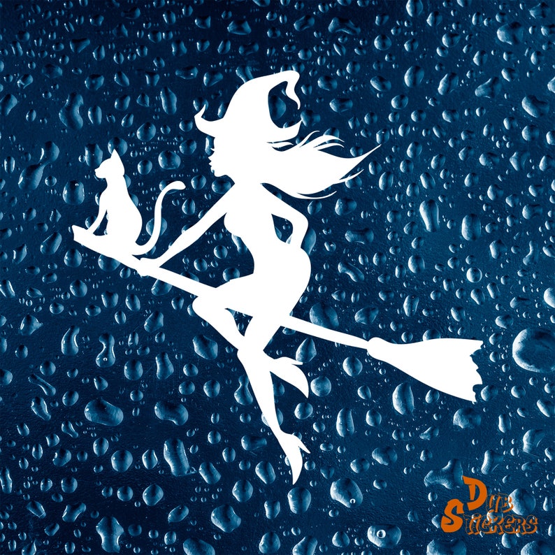 Witch on Broomstick Sticker Campervan Window Decal Vinyl - Etsy