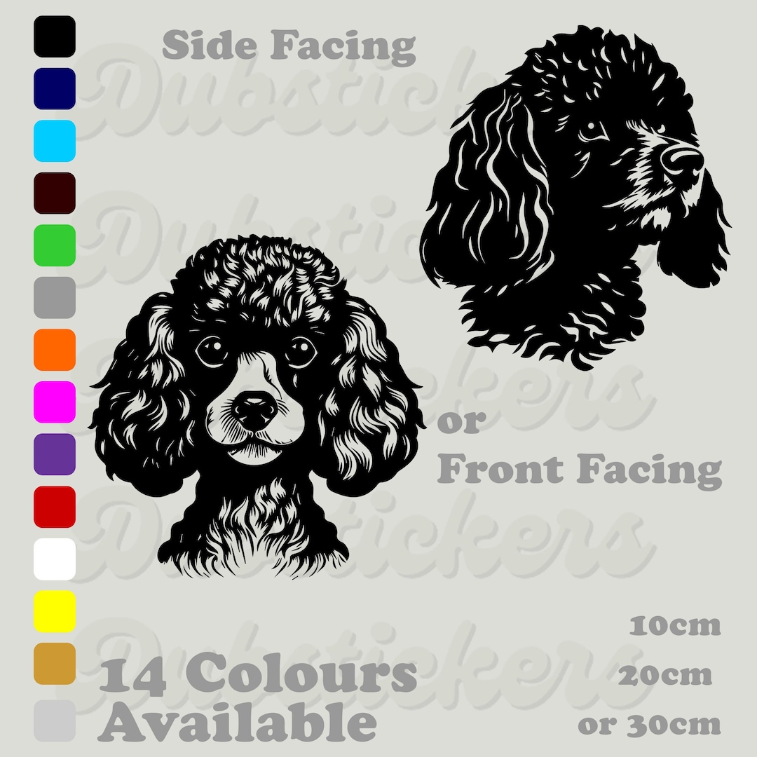 Toy Poodle Decal Dog Head Sticker Vanlife Campervan Car Decal Sticker ...