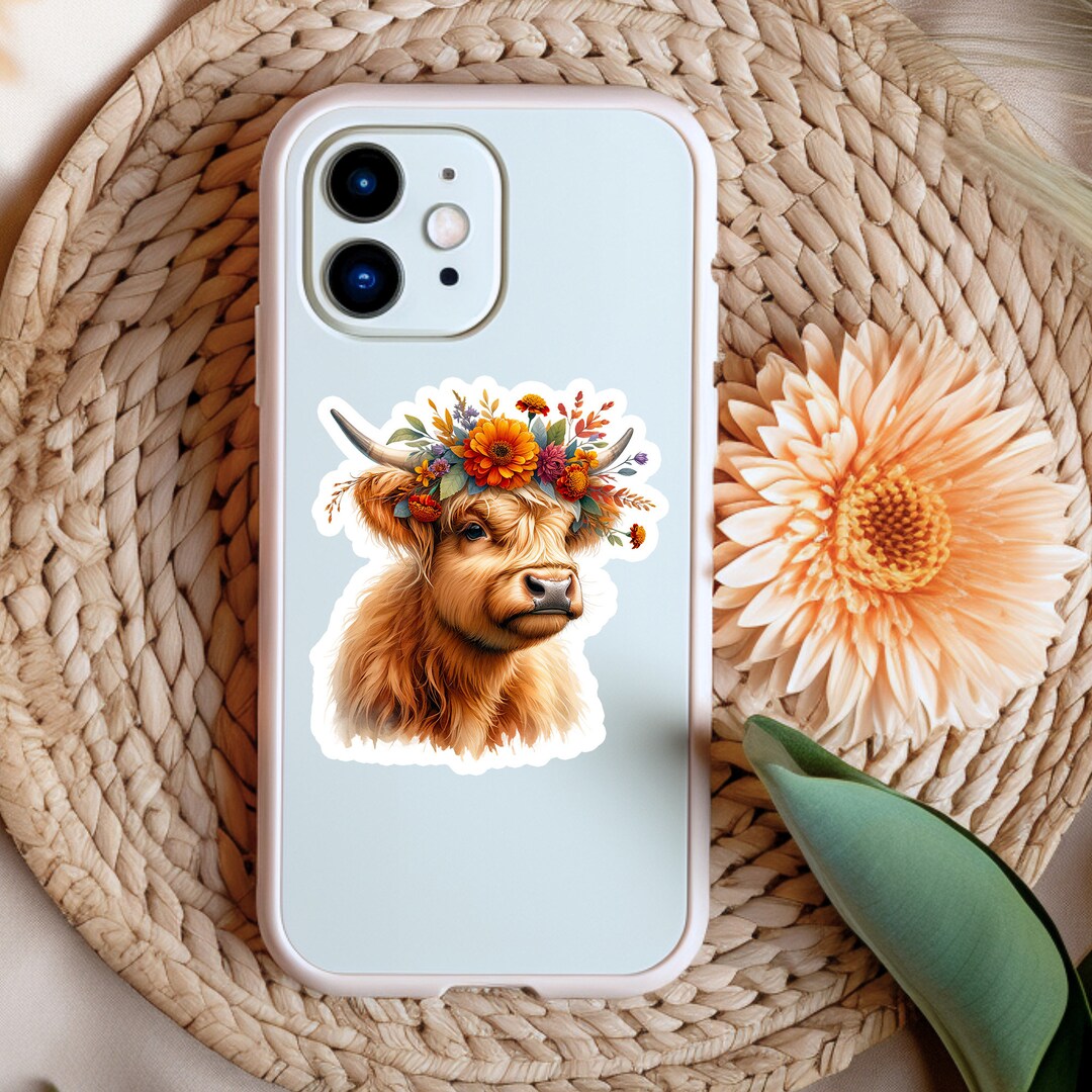 Highland Cow Vinyl Sticker Die Cut Sticker Laptop Sticker Water Bottle ...