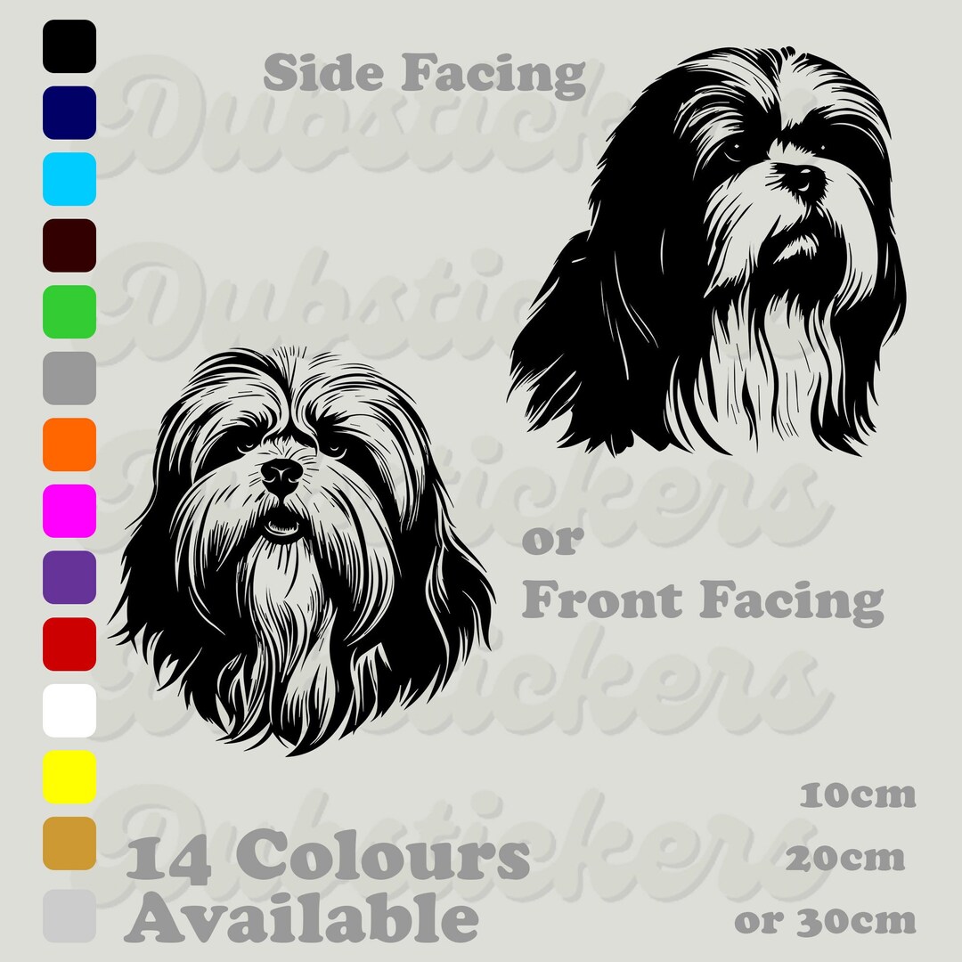 Lhasa Apso Dog Head Decal | Vanlife | Campervan | Car | Decal Sticker ...