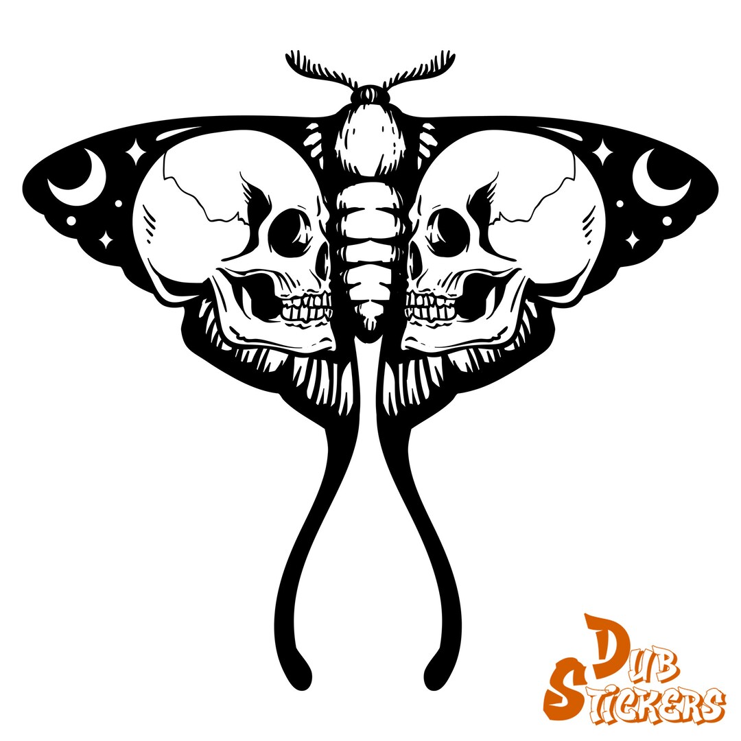 Gothic Skull Moth Decal Sticker Campervan Window Vinyl Sticker ...