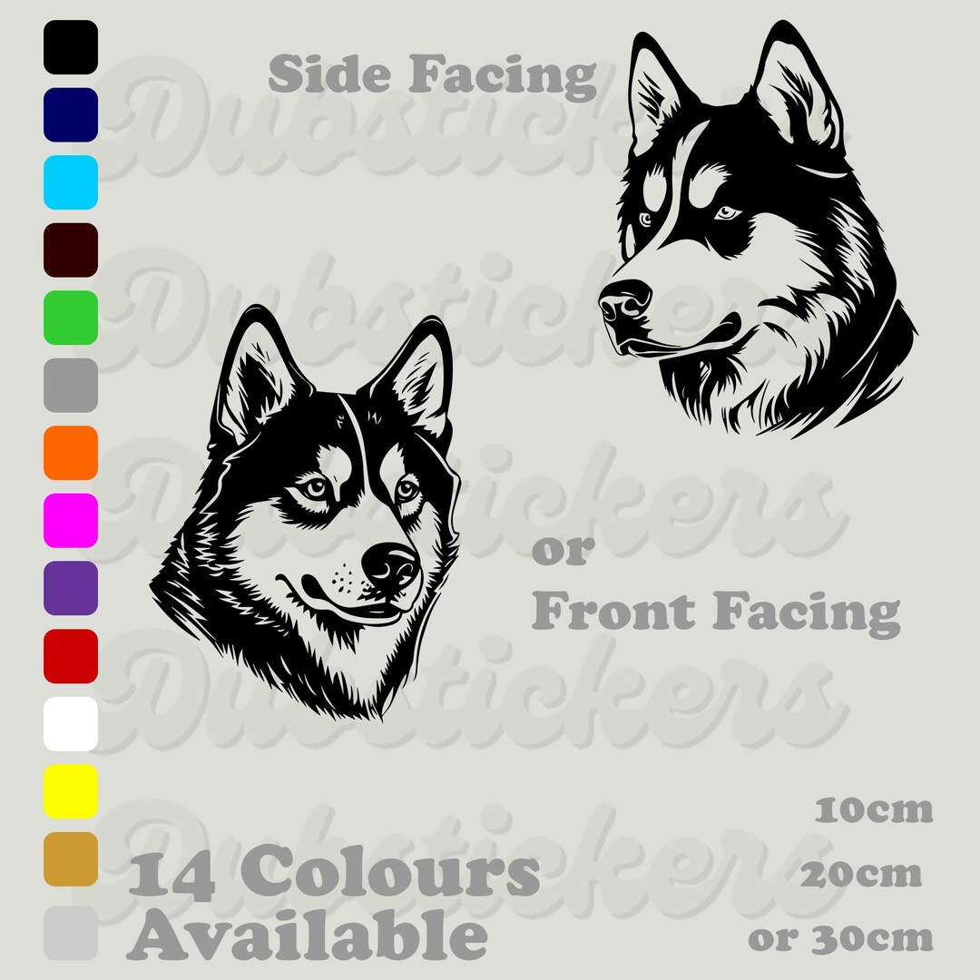 Siberian Husky Dog Head Decal Vanlife Campervan Car Decal Sticker Vinyl ...