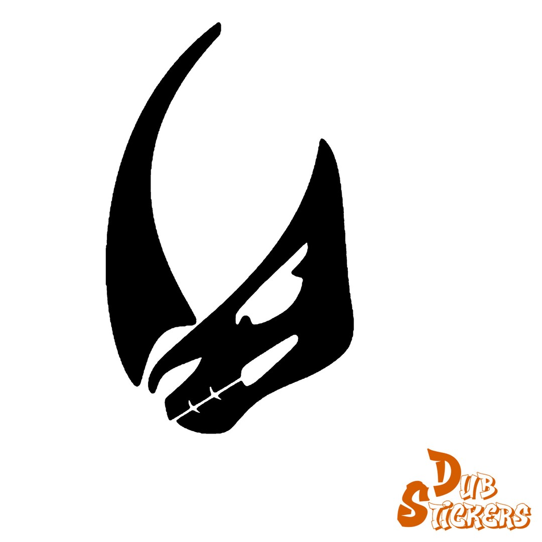 Mudhorn Skull Vinyl Decal Car Sticker Star Wars Mandalorian Campervan Dub Car Laptop White Red ...