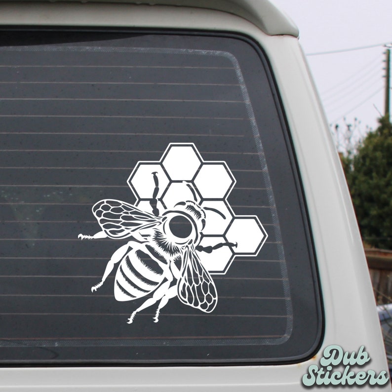 Bee & Honeycomb Decal Vanlife Campervan Car Decal Sticker Vinyl Sticker ...