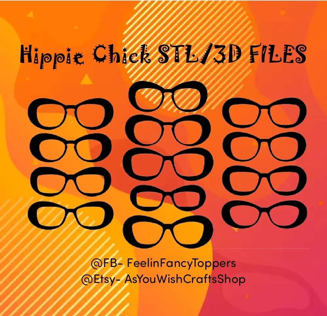 Hippie Chick, Pair Eyewear Compatible, 3D Printer File, STL File, STL ...