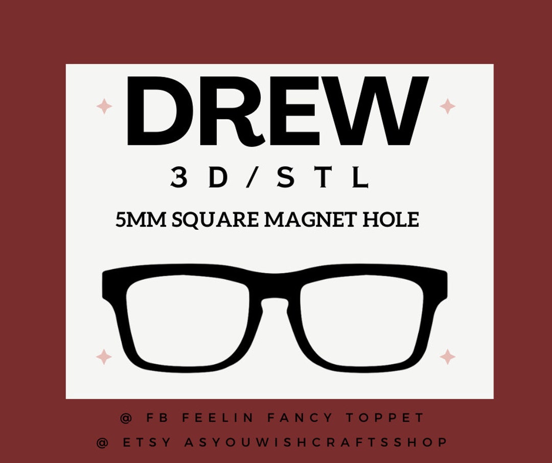 Drew, Pair Eyewear Compatible, 3D Printer File, STL File, STL Digital ...