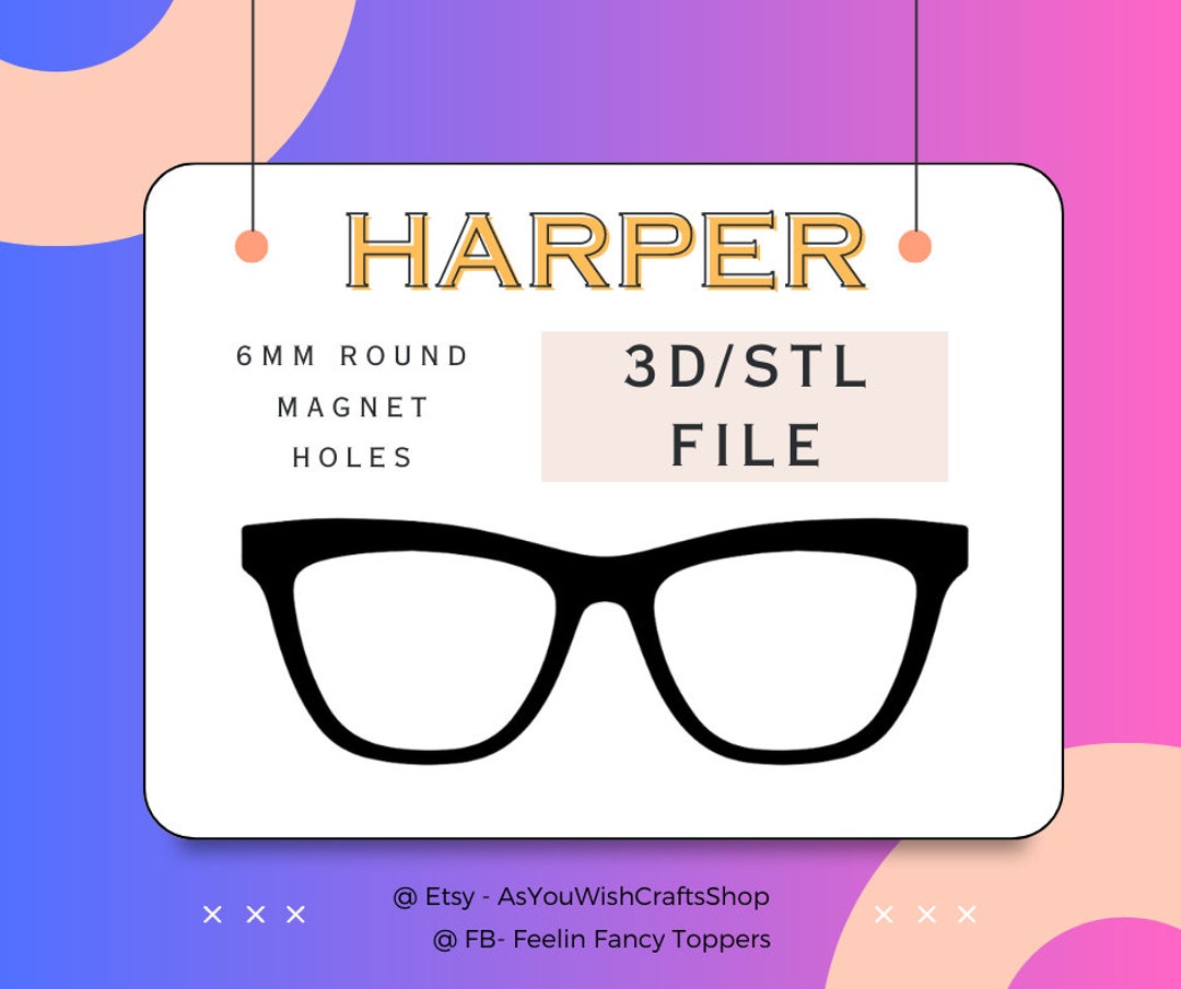 Harper, Paar Brille kompatibel, 3D Drucker-Datei, STL-Datei, STL ...