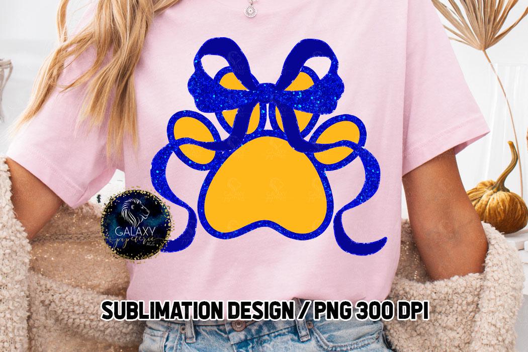 Coquette Paw Print Sublimation Design, Mascot Paw Print Sublimation ...