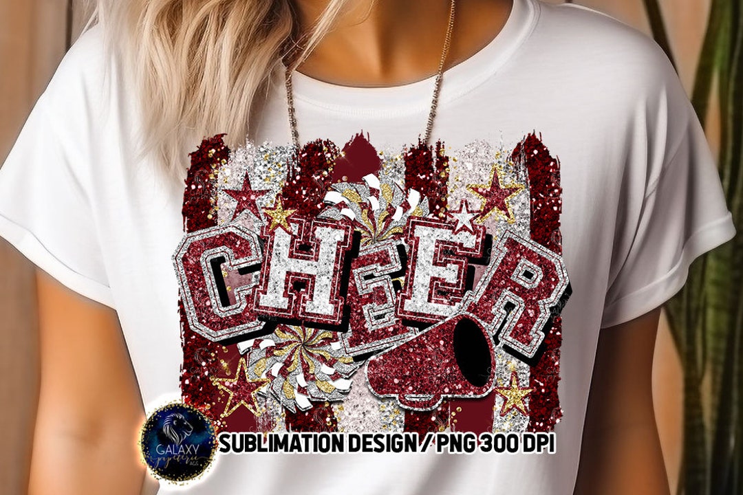 Maroon White Silver Gold Cheer Sublimation, Cheer Sublimation, Cheer ...