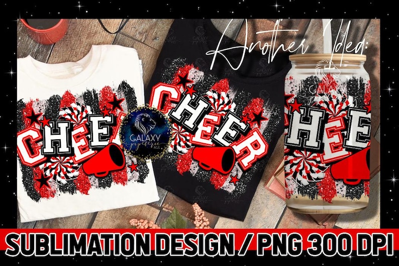 Cheer Sublimation, Cheer Brush Strokes Sublimation Design, Cheerleader ...