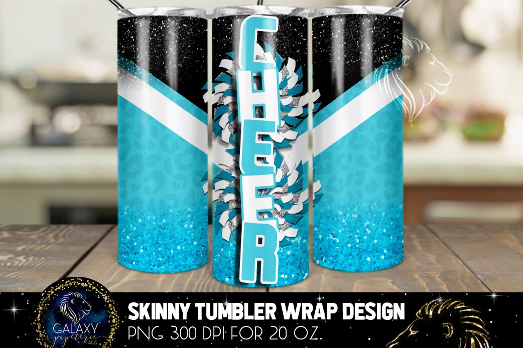 Teal Cheer Tumbler Design Cheerleader Leopard Tumbler 20 Oz. - Etsy