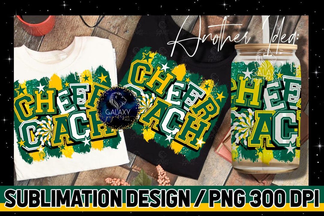 Cheer Coach Sublimation, Cheerleader Coach Brush Strokes Sublimation ...
