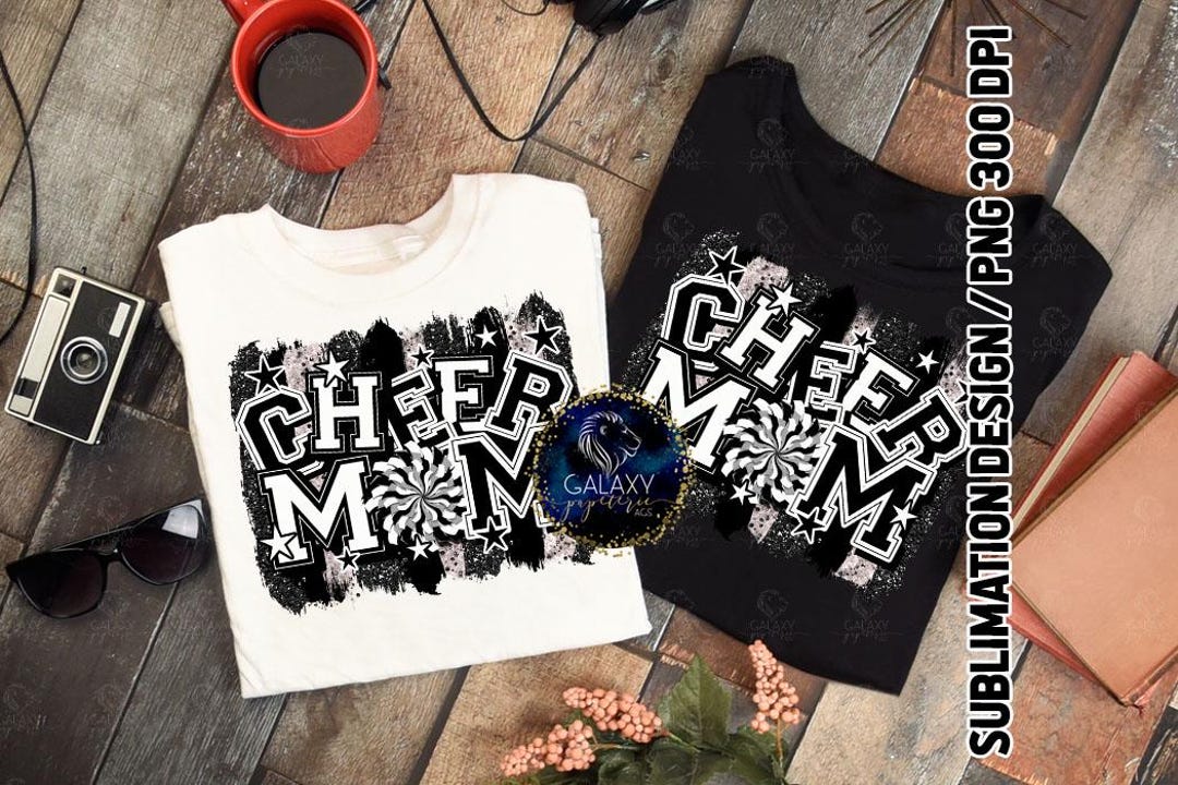 Cheer Mom Sublimation, Cheer Mom Brush Strokes Sublimation Design ...