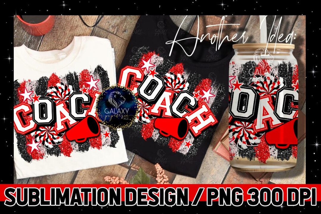 Cheer Coach Sublimation, Cheer Coach Brush Strokes Sublimation Design ...