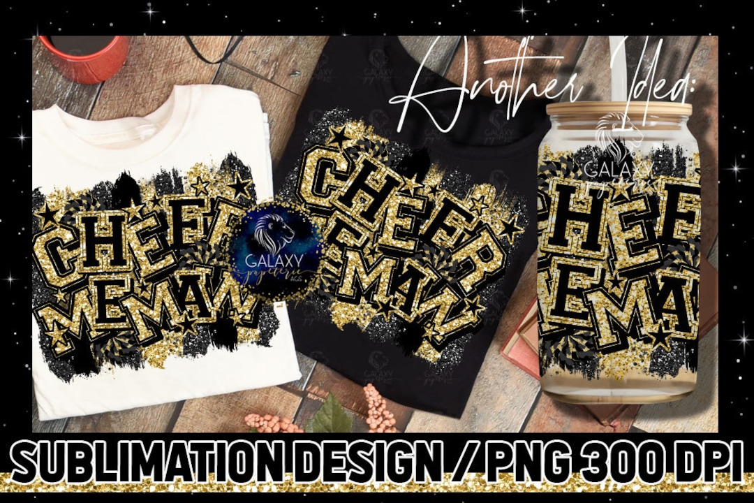 Cheer Memaw Sublimation, Cheer Memaw Brush Strokes Sublimation Design ...