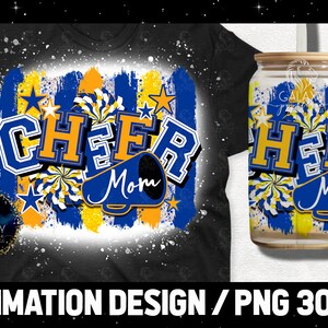 Cheer Mom Sublimation, Cheer Mom Brush Strokes Sublimation Design ...