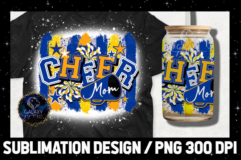 Cheer Mom Sublimation, Cheer Mom Brush Strokes Sublimation Design ...