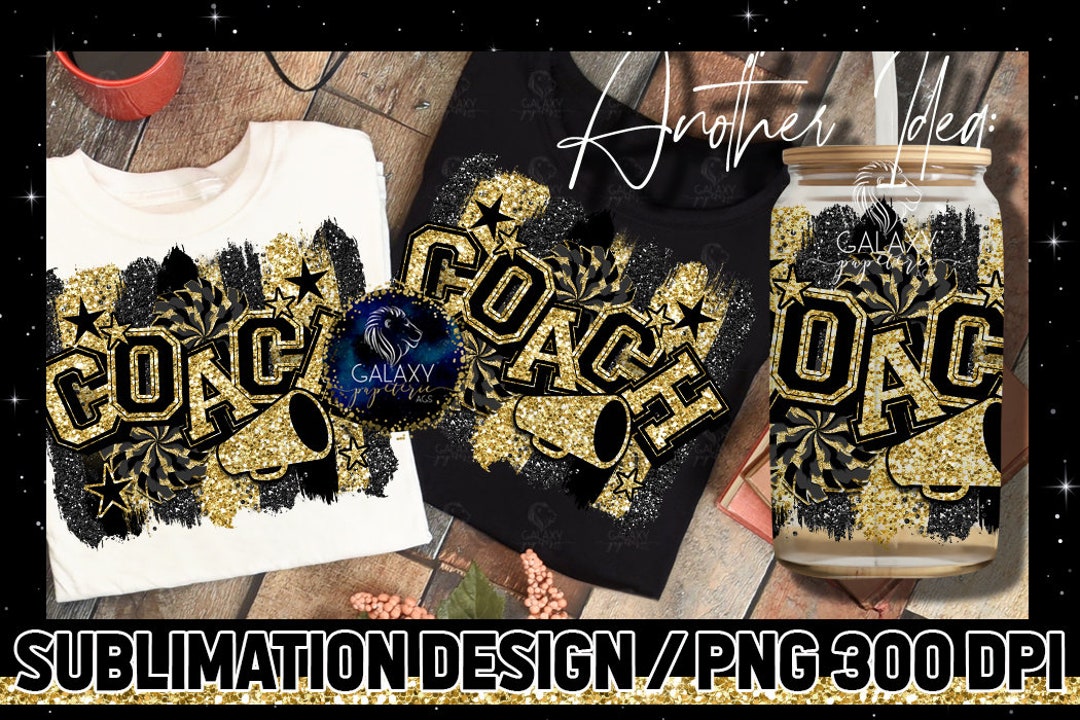 Cheer Coach Sublimation, Cheer Coach Brush Strokes Sublimation Design ...