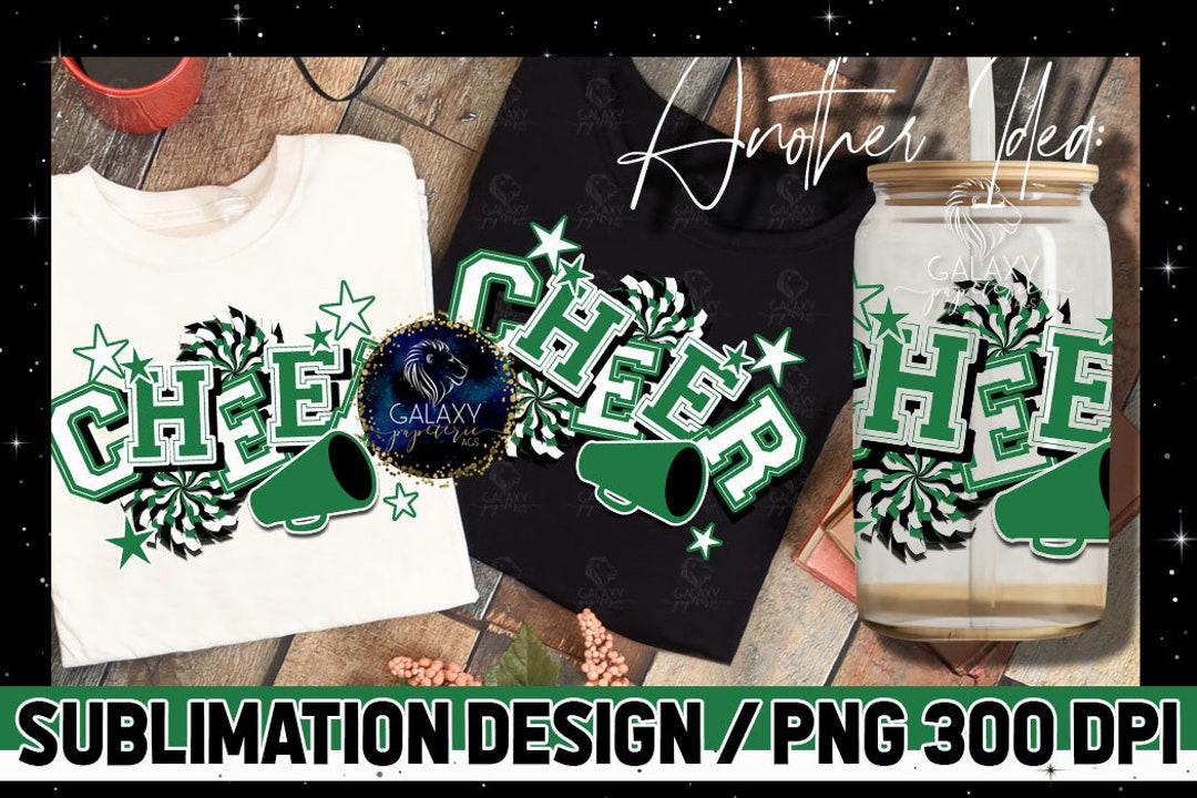 Green White Silver Cheer Sublimation, Cheer Sublimation Design ...