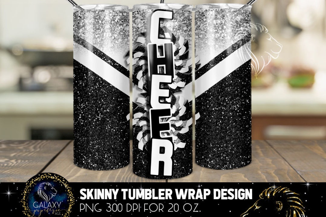 Cheer Tumbler Design, Cheerleader Glitter Tumbler, 20 Oz. Skinny ...