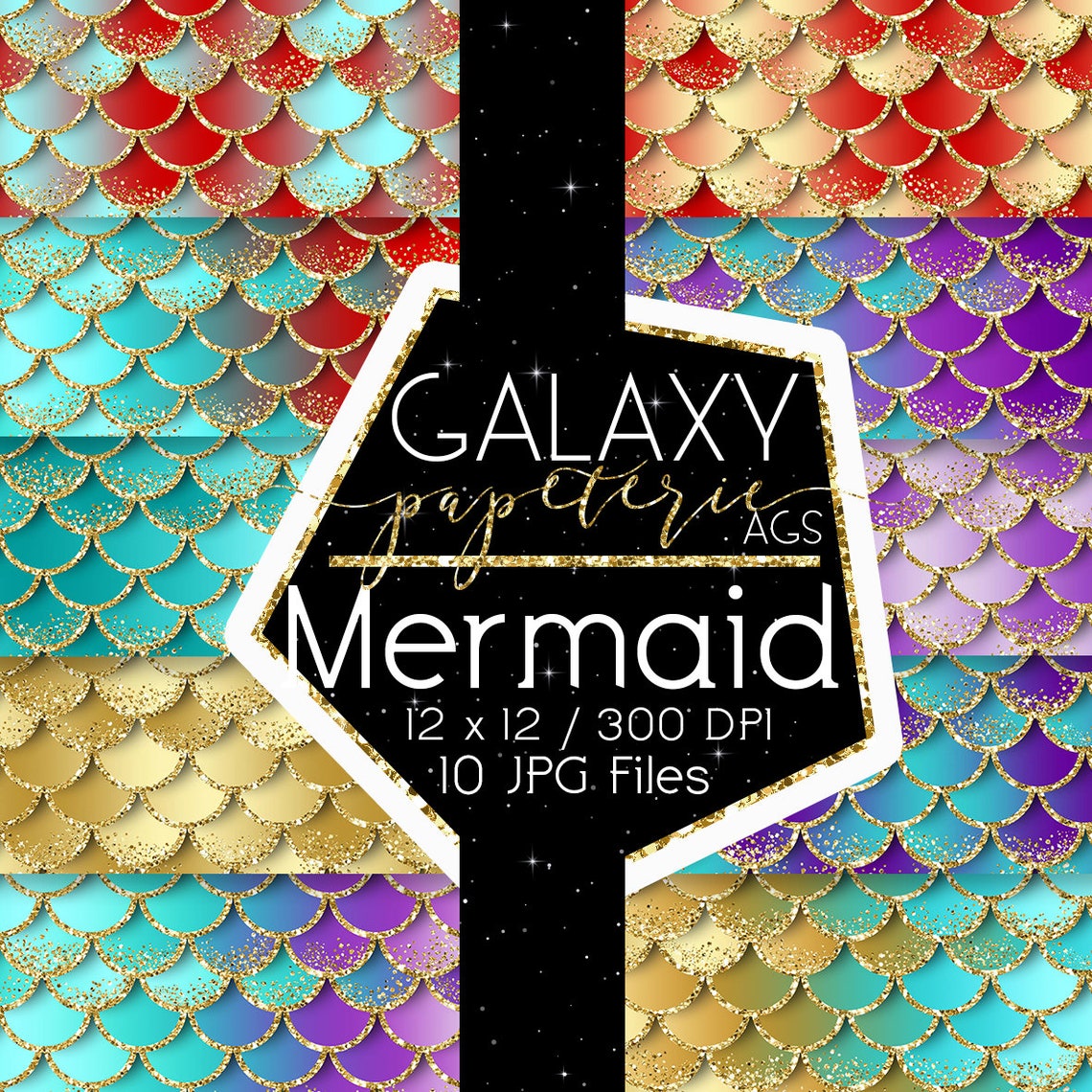 Mermaid Scales Digital Paper Mermaid Scales Digital Papers | Etsy