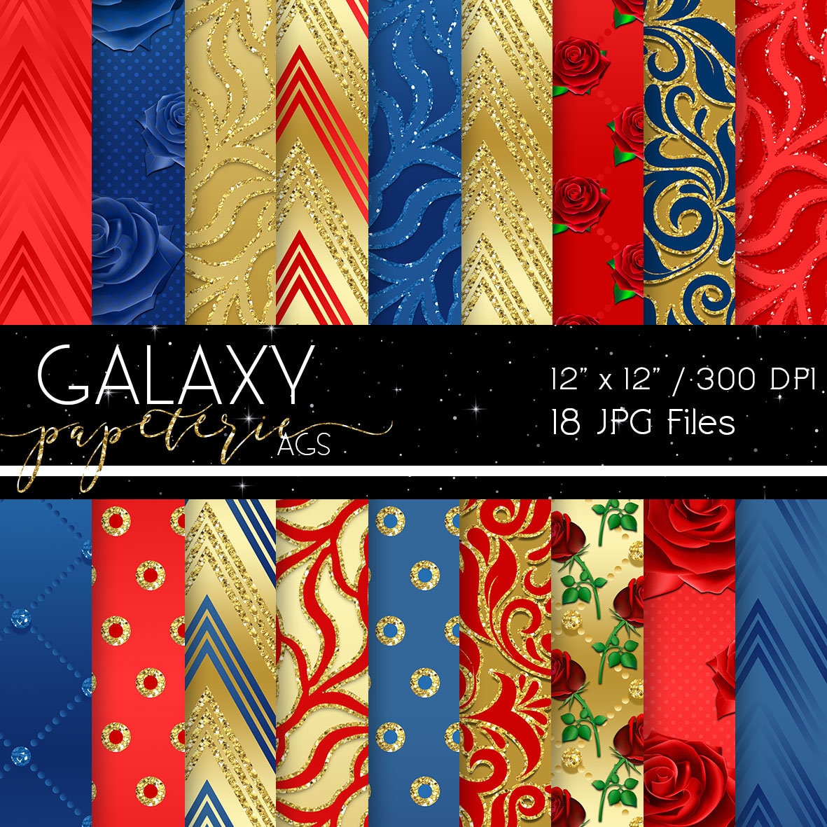 Princess Digital Paper, Princess Digital Papers, Roses Digital Paper ...