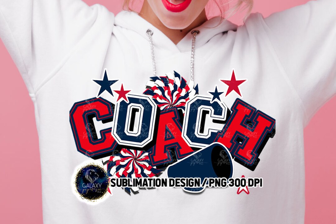 Blue Red White Cheer Coach Sublimation Cheer Coach - Etsy