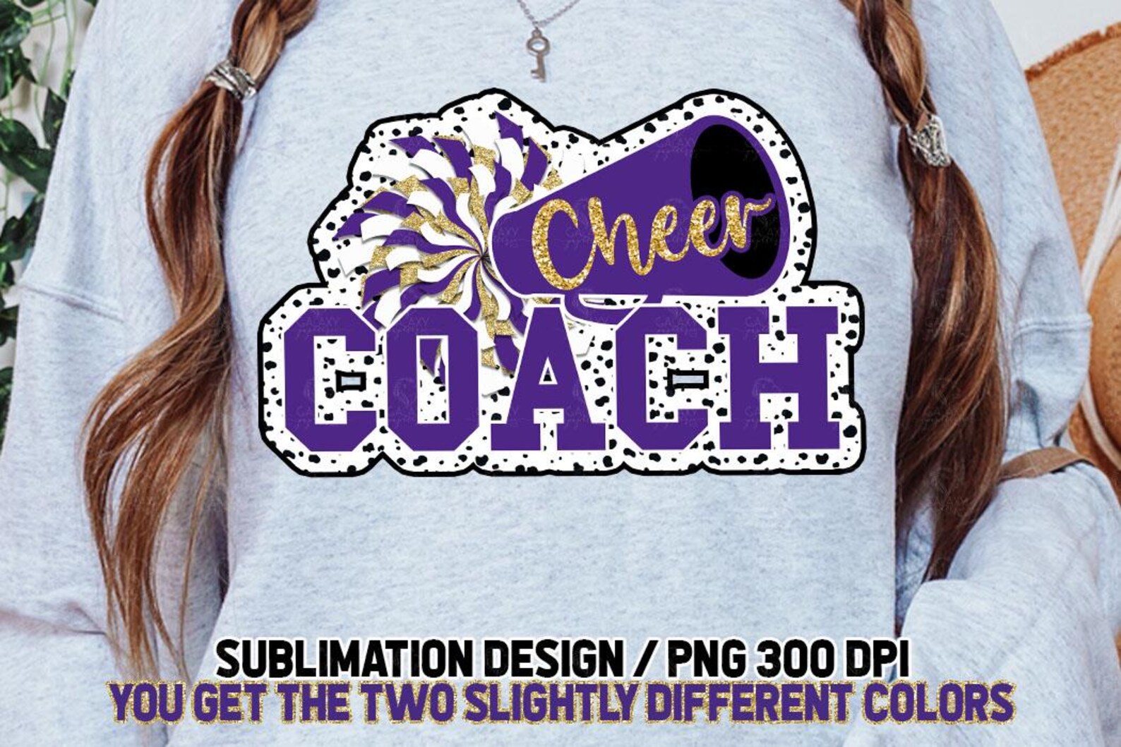 Cheer Coach Sublimation Design, Cheerleader Coach Sublimation, Purple ...