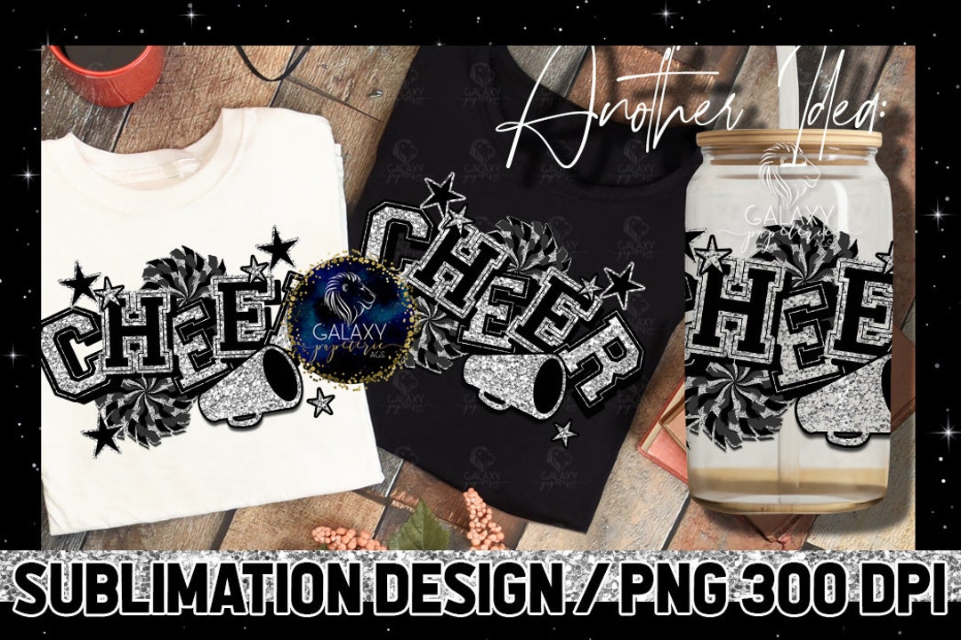 Cheer Sublimation Design, Cheer Black Silver Sublimation Design ...