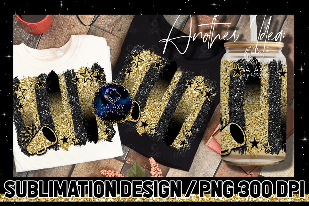 Gold Black Cheer Background Sublimation, Cheer Background Brush Strokes ...