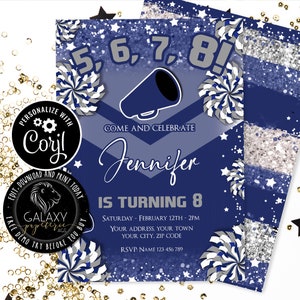 Cheer Editable Invitation, Cheer Party Editable Invitation, Cheerleader ...